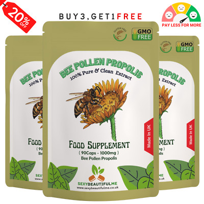 Bee Pollen Propolis Capsule 1000mg-help With Inflammatory, 100% Natural ...