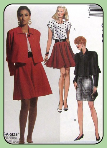 Misses Flared JACKET Pullover Top SKIRTS McCall's 5759 Vtg 1992 Sewing ...