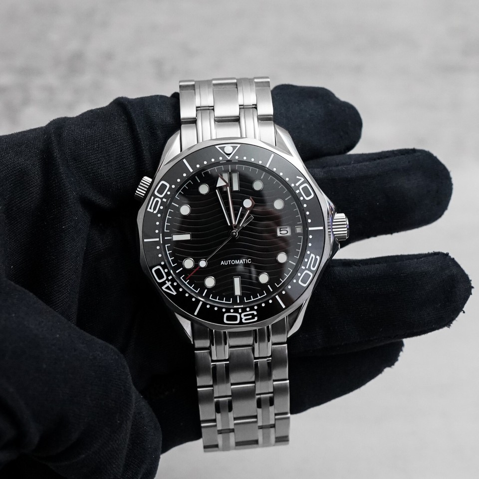 Custom Made 41mm Black SMP 300 Diver Style Mod Watch w/ NH35 Automatic ...