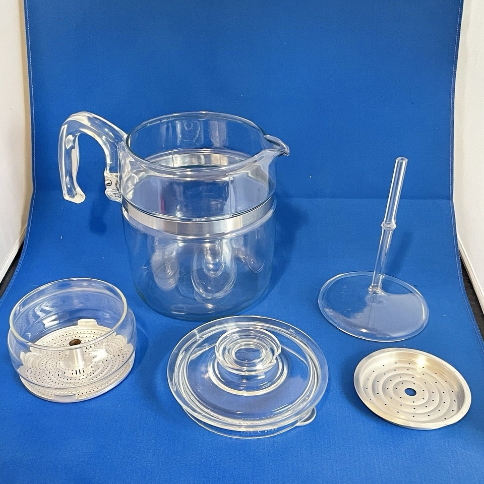 Vintage Pyrex Flameware 7759-B Glass Percolator Coffee Pot 9 Cup USA ...