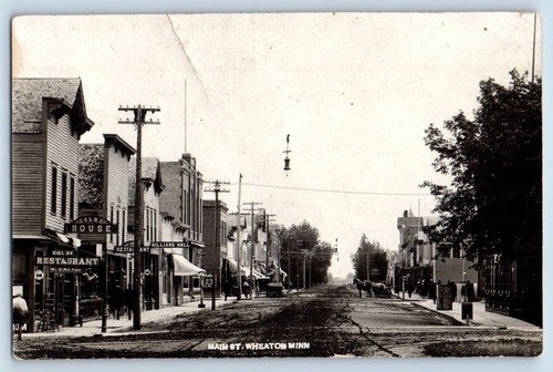 Wheaton Minnesota MN Postcard RPPC Photo Main Street Billiard Hill ...