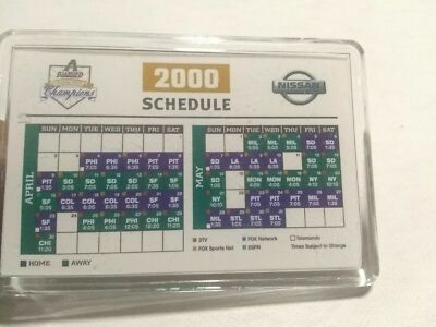 Arizona Diamondbacks Keychain 2000 MLB Season Schedule Sponsored by ...