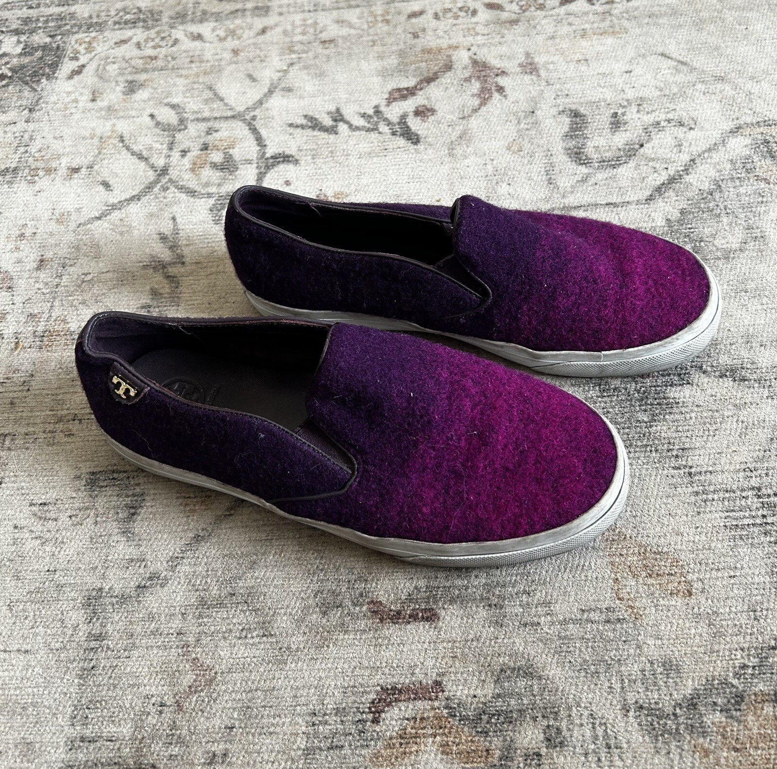 Tory Burch Stardust Wool Felt Slip-On Ombre Sneakers | Size 8.5 | eBay