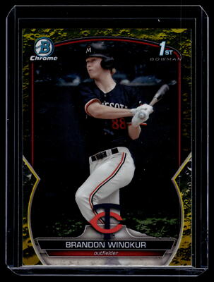 Brandon Winokur 2023 Bowman Chrome Draft Yellow Lunar Refractor Card ...