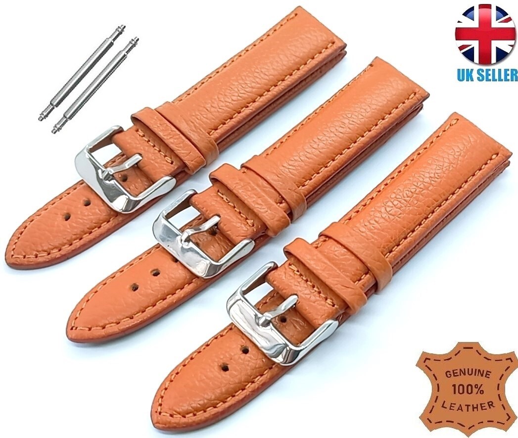 PADDED GENUINE LEATHER HANDMADE TAN WATCH STRAP BAND 18MM 20MM 22MM ...