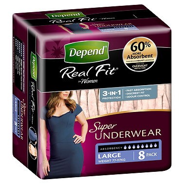 Depend Real Fit For Women Underwear Super Size L 8 pack | eBay