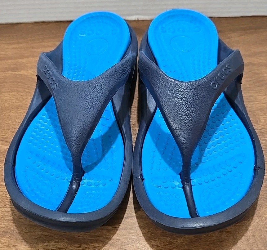 CROCS Athens Blue Flip Flops W 7 M 5, Shoes Sandals Thong Open Toe | eBay