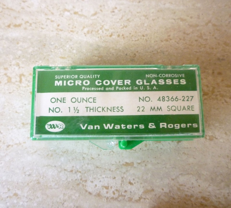 Van Waters & Rogers Microscope Slides and Micro Cover Glasses with Lens ...
