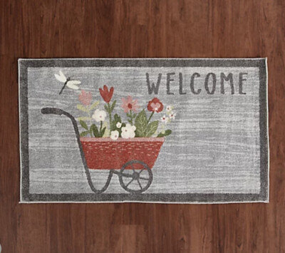 Nourison Spring Washable Rug 26X45 Accent Rug Welcome Wagon Gray From ...