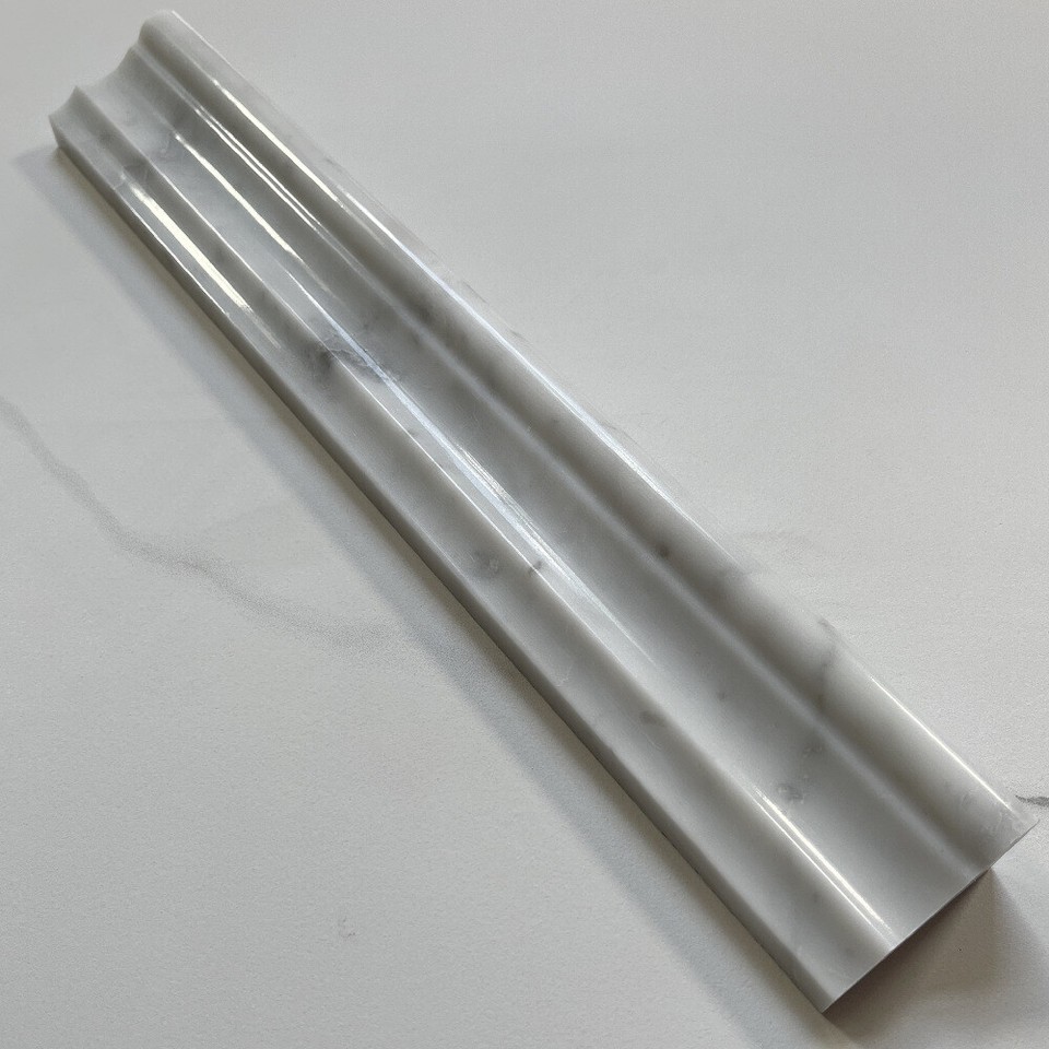 C13P Carrara Marble Venato Carrera Chair Rail Trim Molding Polished ...