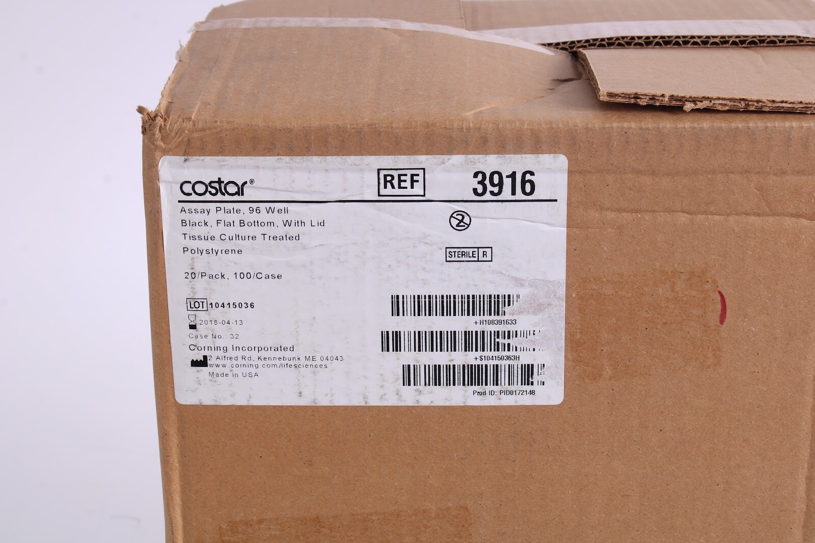 Costar 3916 Assay Plate, 96 Well, Lid Flat, Black Polystyrene 5 In Box ...