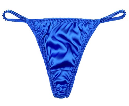 Satin String Thong Royal Blue M - Gem