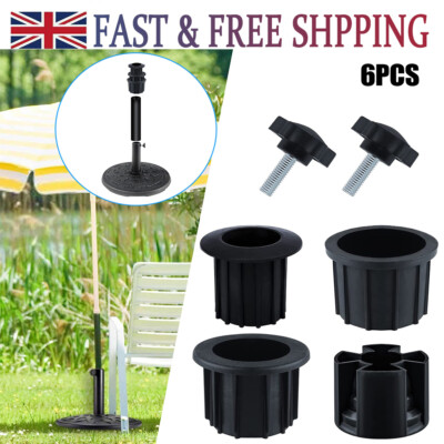 6X Parasol Base Stand Umbrella Holder Adaptor Tube Bolt Fixing Mount ...