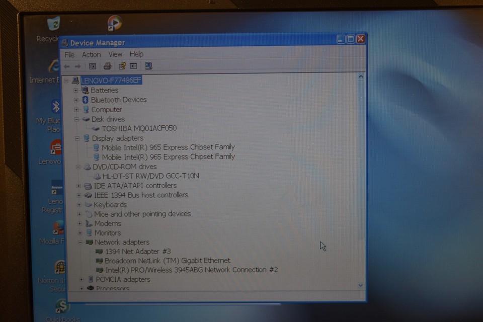 IBM Lenovo Thinkpad R61 Laptop 15.4" Windows XP Pro 32-bit 500GB HDD 1 ...