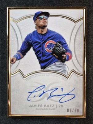 Javier Baez Auto /30 2018 Topps Definitive Gold Framed On Card Cubs WS ...