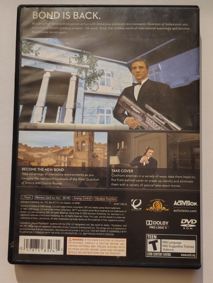 James Bond 007: Quantum of Solace (Sony PlayStation 2, 2008) Complete 🔥 ...