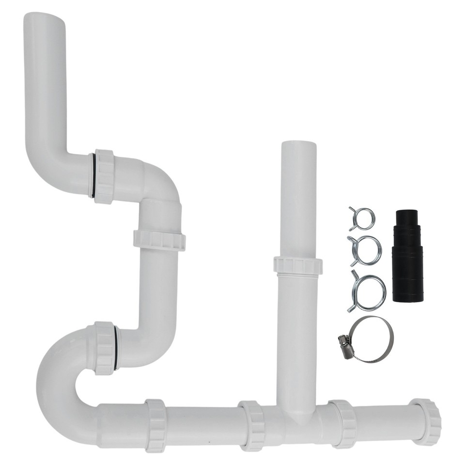 Easy Connect Double Sink Waste Drain Pipe Kit Made of Strong PP ...