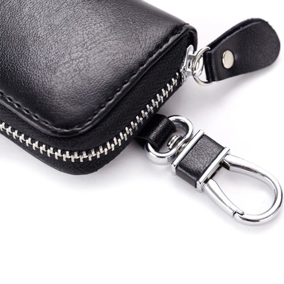 Men Women Leather Keys Holder Key Hook Car Key Pouch Zipper with Car ...