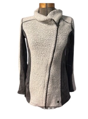 KUHL KOZET LONG Women's Fleece Jacket Wool Full Zip Offset Zipper Sz M ...