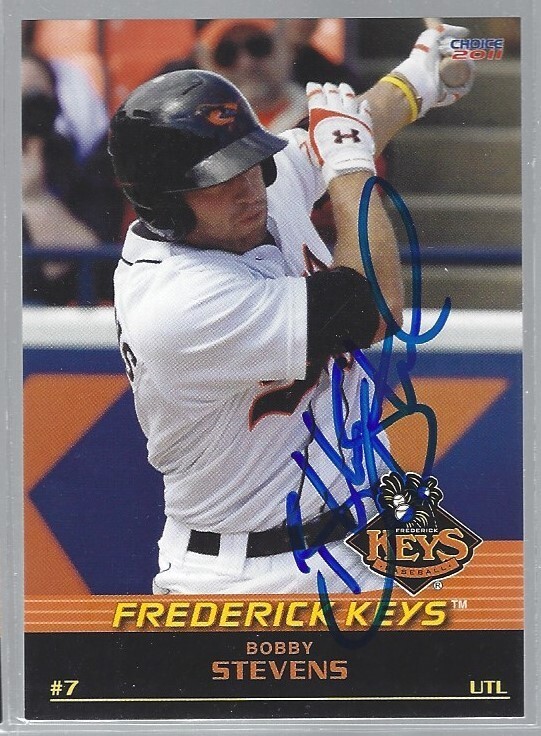 IP autograph signed 2011 Choice Frederick Keys #24 Bobby Stevens card ...