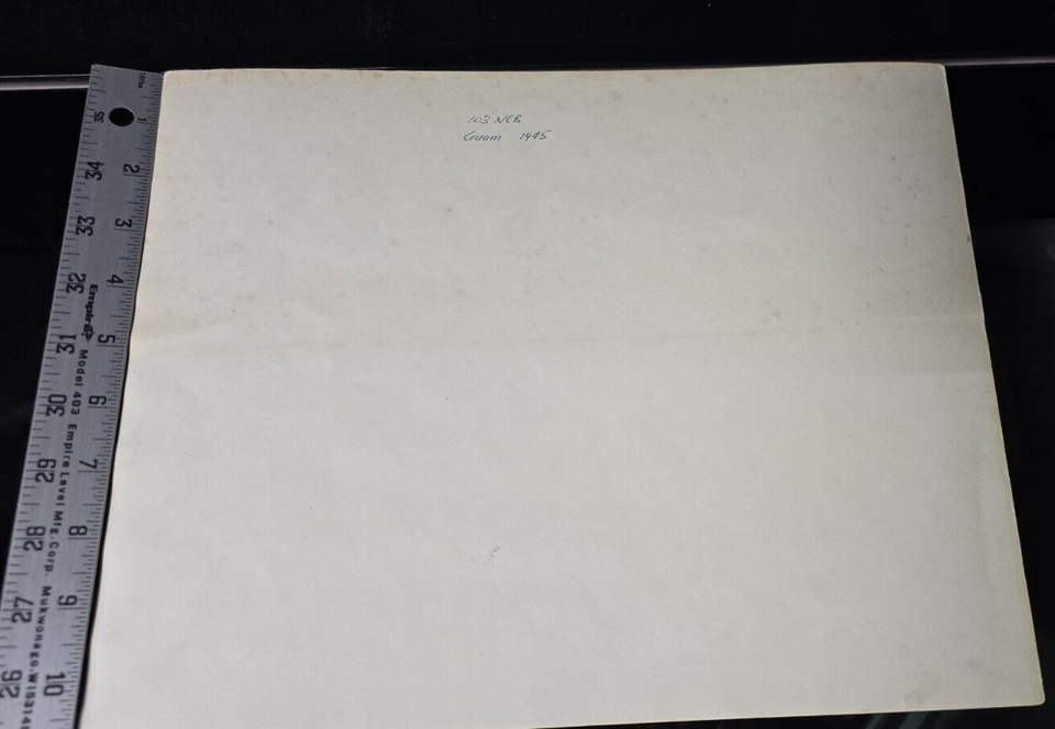 WW2 SEABEE LARGE PHOTO RARE BULLDOZER ON GUAM 1945 103rd NCB USN VET ...