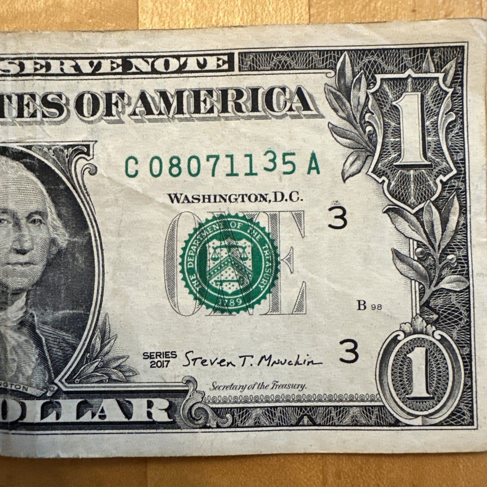 2017 Series US Federal Note $1 Bill Serial Number Offset | eBay