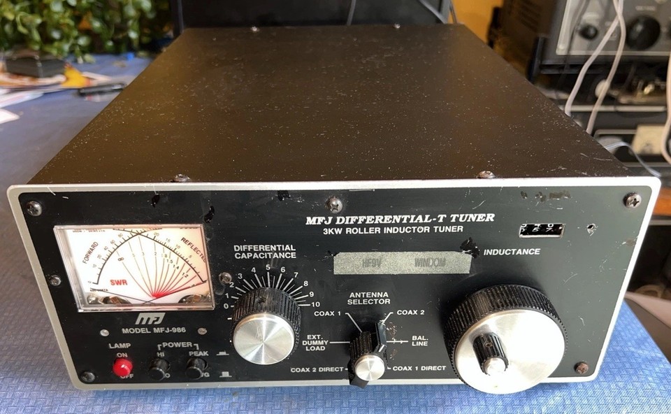 MFJ 986 Differential T Roller Inductor Antenna Tuner 1.8 to 30MHZ 30 ...