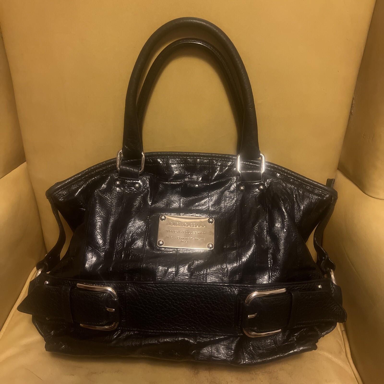 Dolce&Gabbana Miss Loop Black Leather Tote - Gem