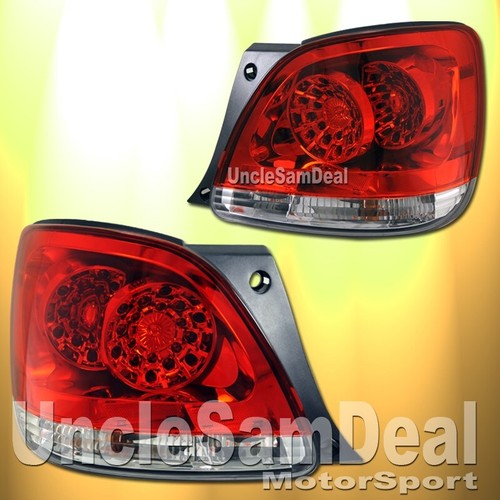 FOR 01-05 LEXUS GS300 GS430 CLEAR RED LENS LED TAIL LIGHTS PAIR DIRECT ...