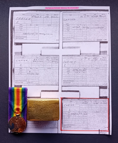 WW1 Trench Art P5349 Corp EG Carter MMP Cavalry BEF France Brass ...