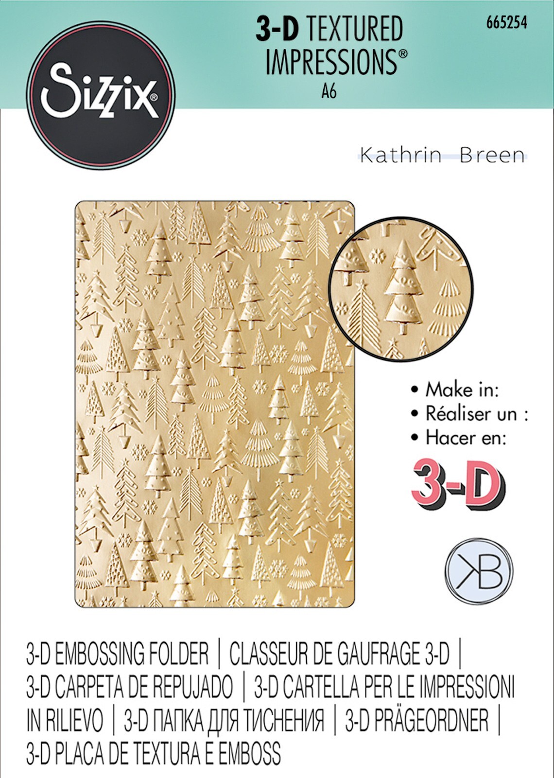 Sizzix Christmas Tree Pattern 3D Embossing folder #665254 Retail $11.99 | eBay