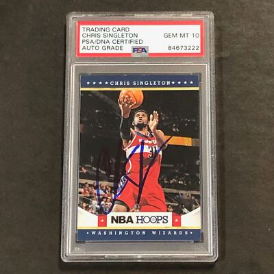 2012-13 Panini NBA Hoops #239 Chris Singleton Signed Card AUTO 10 PSA ...