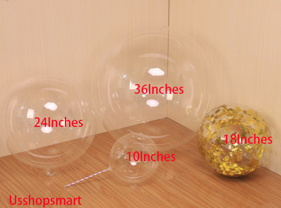12"~36" PVC Clear Foil Bubble Balloon Traceless Transparent Wedding ...