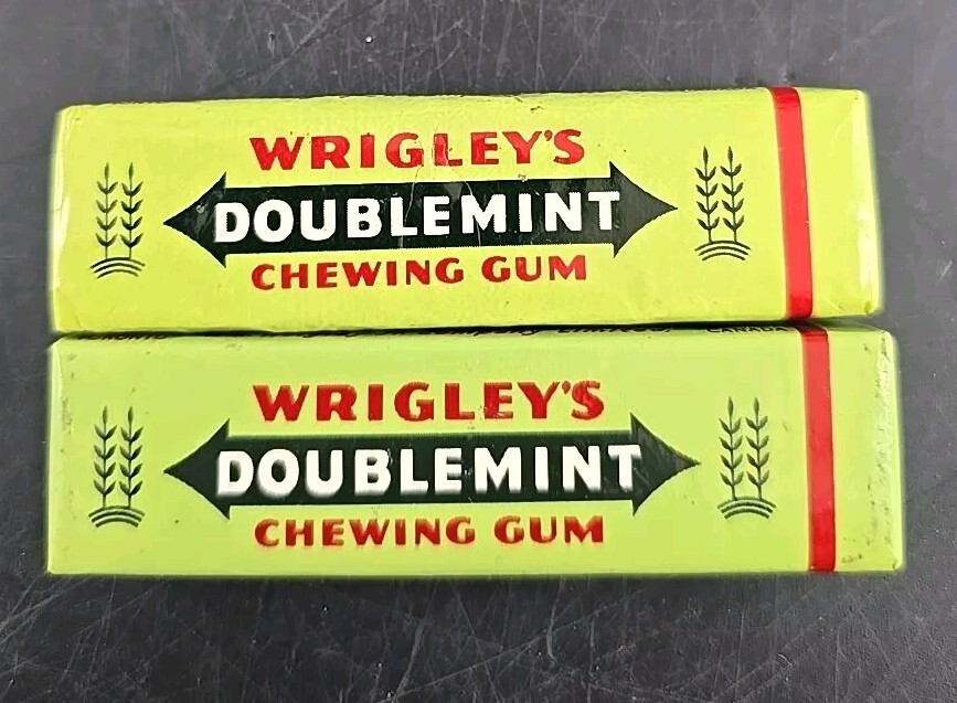 Vintage Lot Of 2 Packs Wrigley’s Doublemint Chewing Gum Unopened Made ...