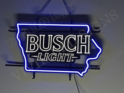 Iowa State Map Beer 24"x16" Vivid LED Neon Sign Light With Dimmer | eBay