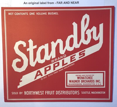 Standby Brand Apple Crate Label - Wenatchee Wagner Orchards ...