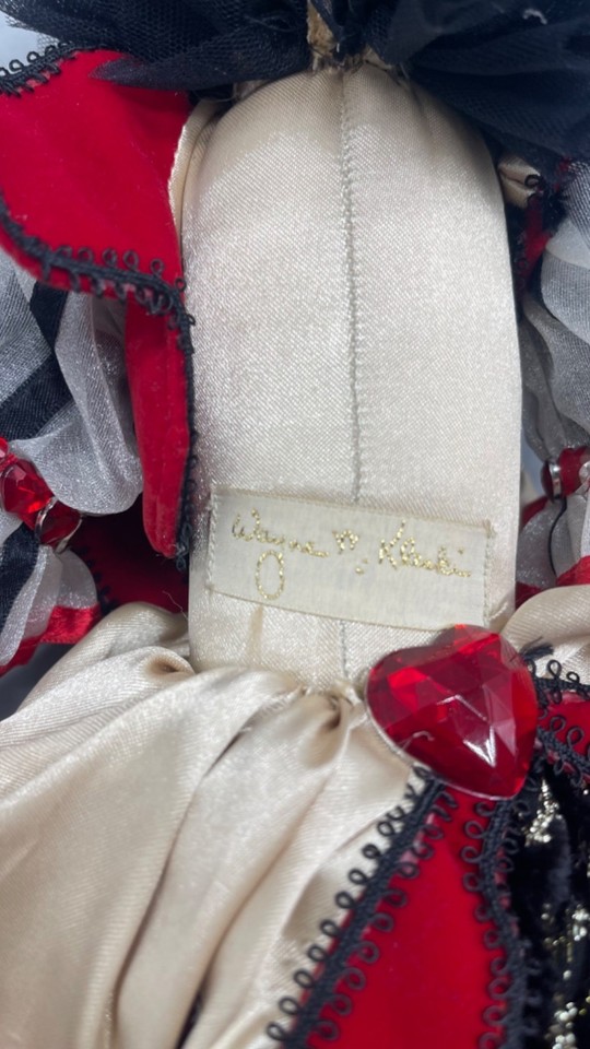 Katherine Collection Valentine Clown Doll heart black white humor ...