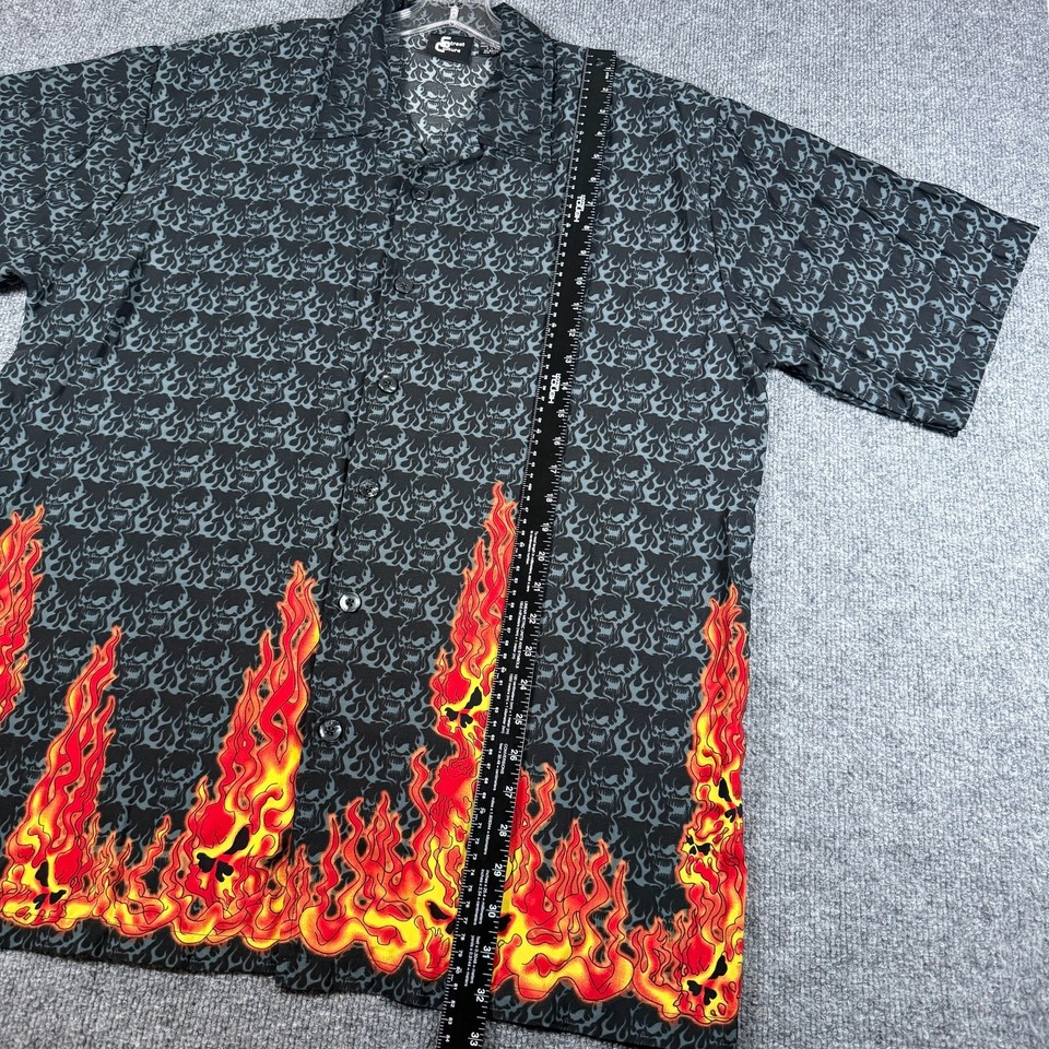 Vintage Street Culture Shirt Mens XL Black Button Up Short Sleeve ...
