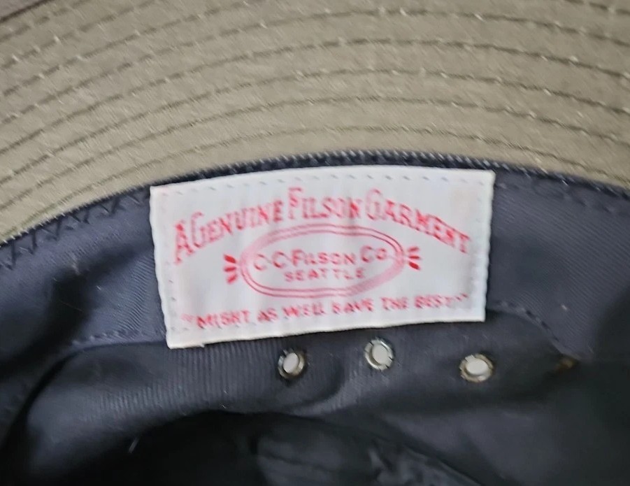 Vintage Filson Tin Cloth Packer Hat Green Waxed Canvas Cotton USA Size ...