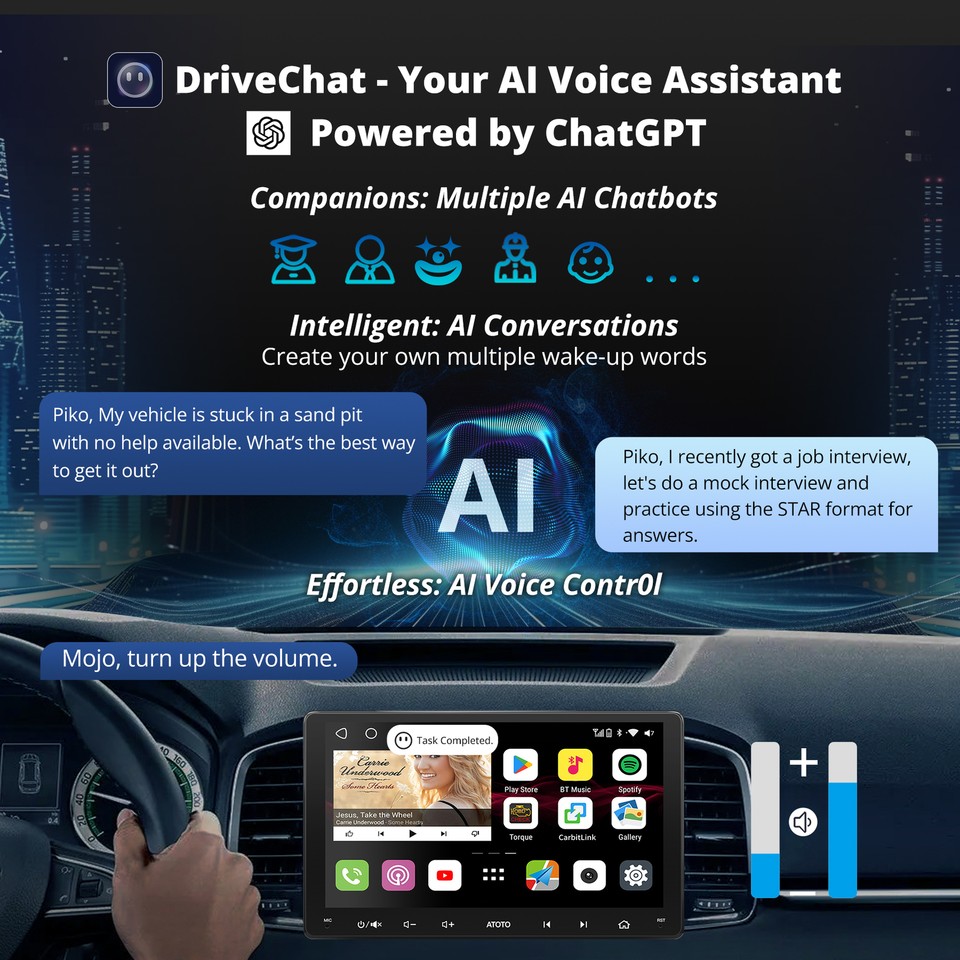 ATOTO 9in 2DIN Car Stereo 128GB Wirelss Carplay Android Auto GPS+HD ...