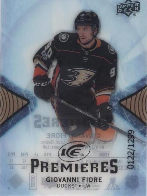 2017-18 Upper Deck Ice - Ice Premieres Giovanni Fiore #101 /1299 (RC ...