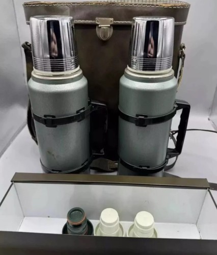 Vintage 1970's Aladdin Double A944B Stanley Thermos Picnic Set W/Case ...