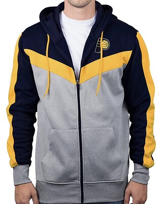 Ultra Game NBA Pacers Men’s Full Zip Soft Fleece Sweatshirt Hoodie ...