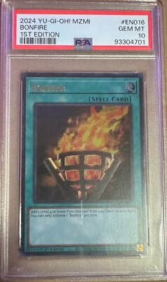 Yugioh Bonfire 1st edition Ultra Rare - PSA 10 MZMI-EN016 | eBay