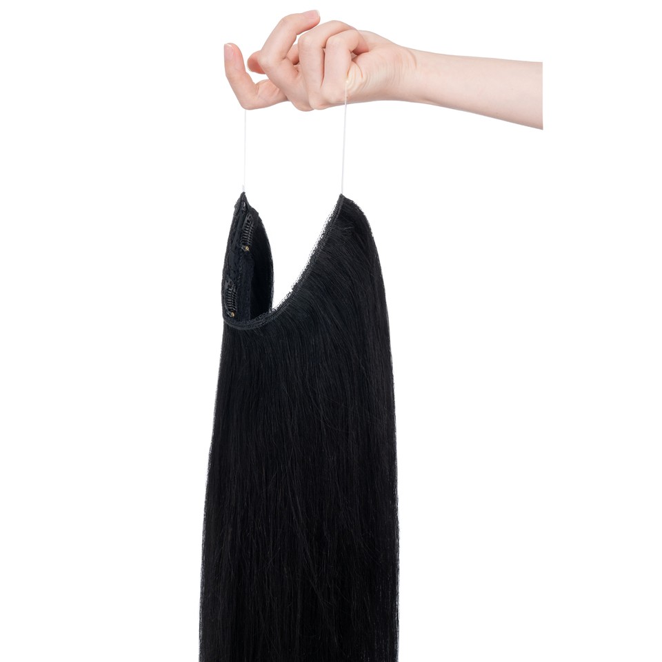 Real Invisible Wire In Human Hair Extension Secret Hidden Extensions ...