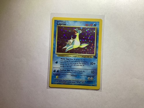 Pokemon Card - 1st Edition Lapras Fossil Set 10/62 Vintage Holo Rare ...
