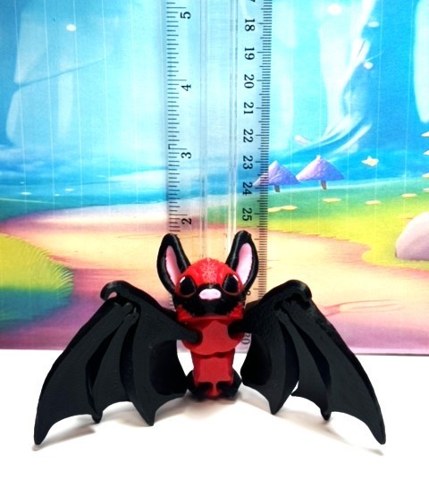 3D Printed Articulated Bat, 2" Spooky Halloween Decor, Movable and ...