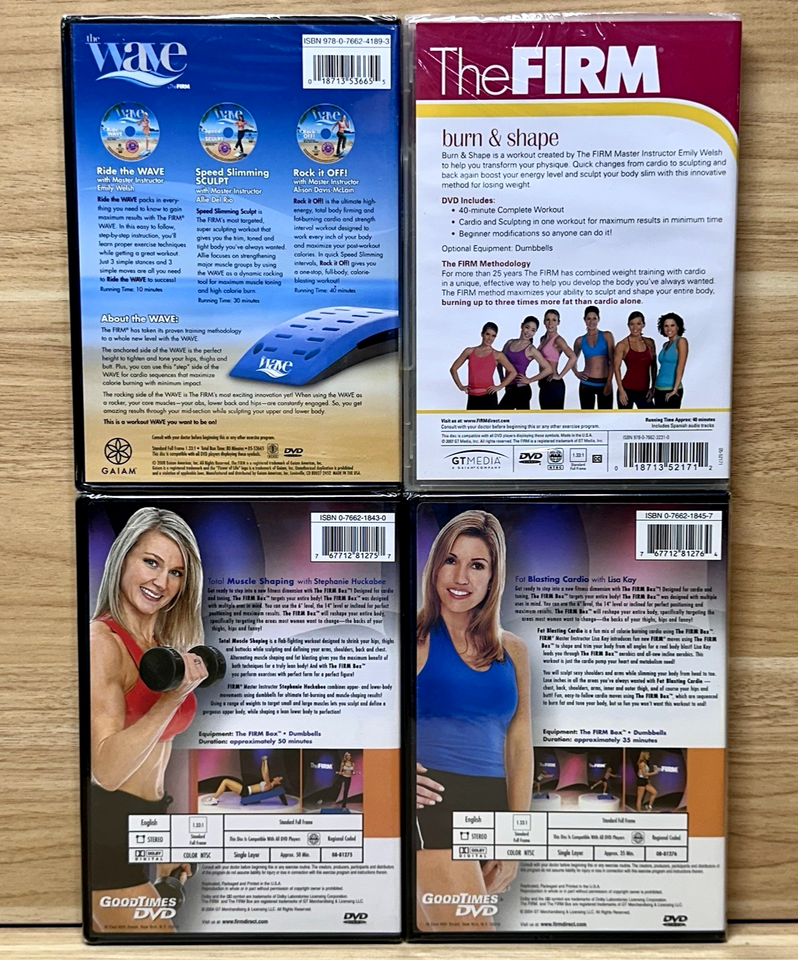 Lot of 4 The Firm Workout DVDs – The Wave, Burn & Shape, Muscle Shaping ...