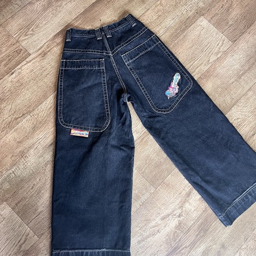 JNCO Vintage 90s Rare WIZARD Baggy Black Denim Jeans Skate Wide Leg ...