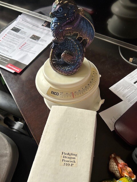 Windstone Editions Young Dragon Peacock Pena Vintage 1988 | eBay